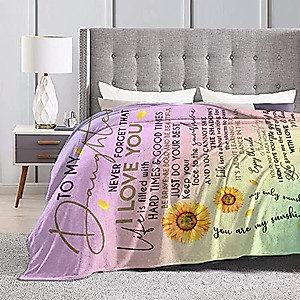 Sunflower Blanket to My Daughter from Mom Best Birthday Gifts for Daughter Christmas Mothers Day Never Forget That I Love You Super Soft Warm Fuzzy Throw Blanket for Bed Sofa 50"x40"