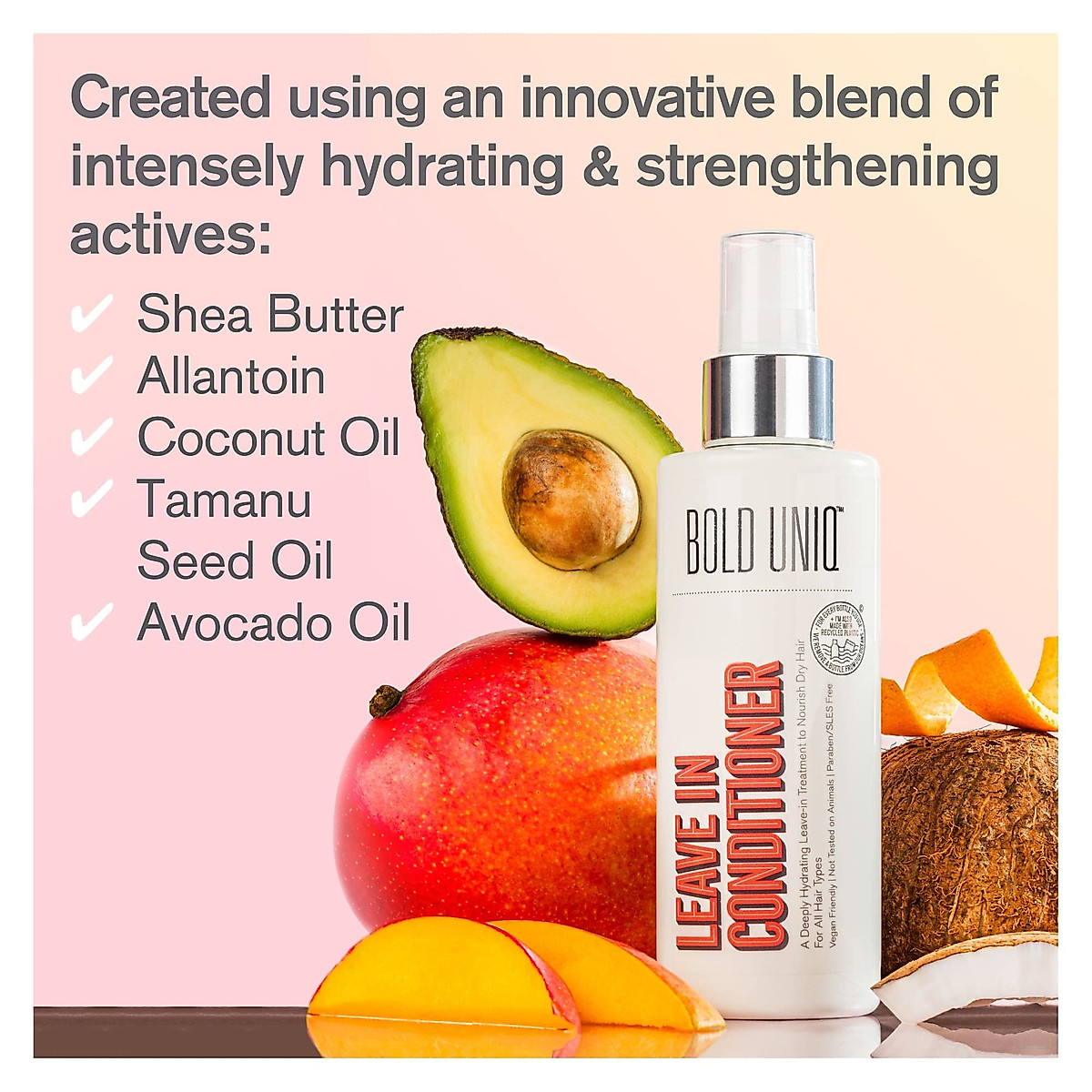 Leave in Conditioner - Intense Treatment, Anti-frizz Detangler Spray, Adds Deep Moisture & Shine to Dry, Damaged, Colored, Curly, Frizzy, Broken & Bleached Hair. Cruelty-free & 100% Vegan - 5.9 Fl.Oz