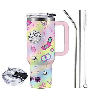 NIAXAUYT Iridescent Birthday Gifts for 10 Year Old Girls, in My Double Digits Era Tumbler 40oz, 10th Birthday Gifts for Ten Year Old Girl Birthday Music Cup
