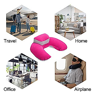 PATIKIL Travel Neck Pillow, U Shaped Pillow Portable Head Neck Support Travel Neck Flight Pillow for Airplane Train Office, Pink