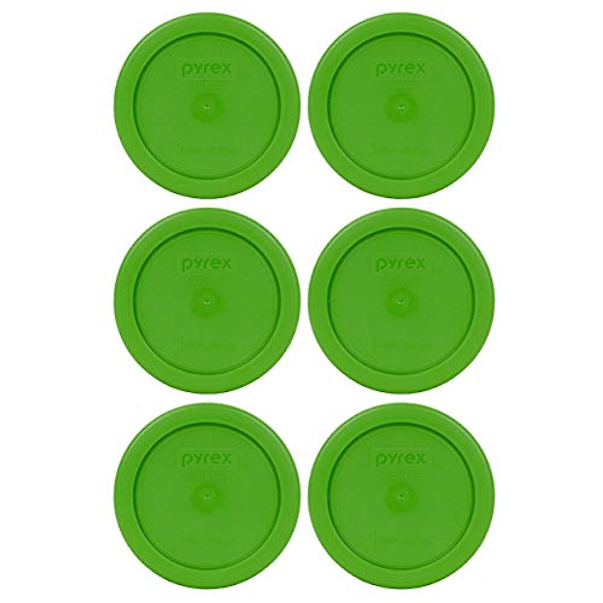 Pyrex Bundle - 6 Items: 7202-PC 1-Cup Lawn Green Plastic Food Storage Lids Made in the USA
