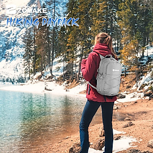 ZOMAKE Packable Backpack 35L:Lightweight Hiking Backpacks - Foldable Water Resistant Back Pack Travel Day Pack for Camping Outdoor Hiking (Medium grey)