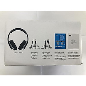 August EP650 Bluetooth Wireless Over Ear Headphones with aptX LL Low Latency/Multipoint/NFC / 3.5mm Audio in/Headset Microphone - Silver