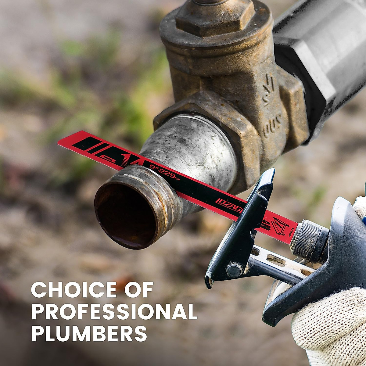 LOZAGU 6-Piece Metal Reciprocating Saw Blades, 9"/229mm 14TPI Bi-Metal Sabre Saw for Metal Pipe, Sheet, Rebar