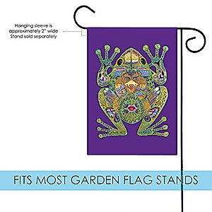 Toland Home Garden 119609 Animal Spirits- Frog Frog Flag 12x18 Inch Double Sided Frog Garden Flag for Outdoor House Indigenous Flag Yard Decoration