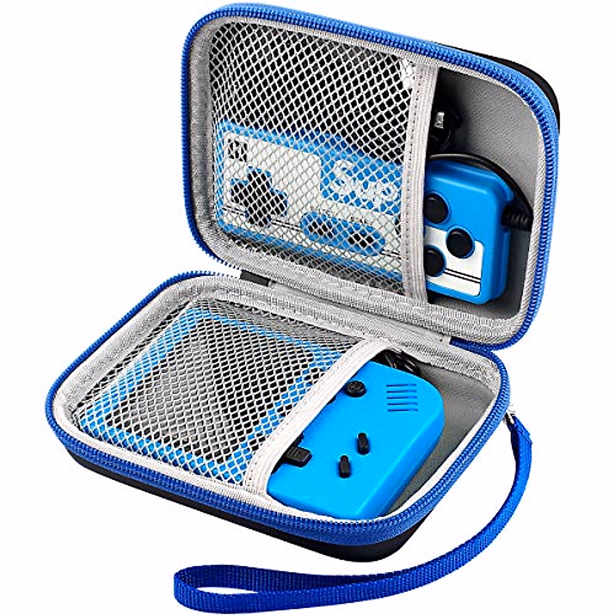ALKOO Universal Hard Case for Handheld Game Consoles, Retro Mini Game Player Box for Charging Cable, Earpods, Batteries and Accessories (Blue)