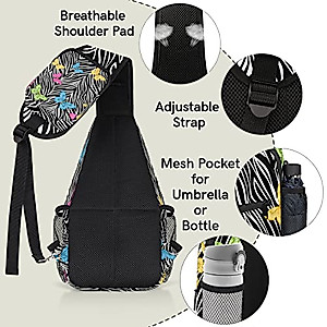 Sling Bag for Women, Mini Crossbody Shoulder Chest Small Backpack for Travel Hiking (Butterfly)
