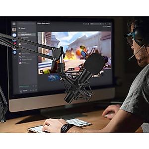 SUNMON SM58 Microphone Shock Mount Holder with Foam Windscreen for Absorbe Vibration and Noise, Pop Filter Suitable for SM58-LC, SM58-CN Dynamic Mic