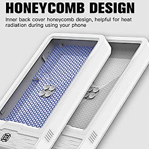 ibasenice Phone Holder Rotating Wall Mount Waterproof Phone Stands for Bathroom Kitchen Compatible with Mobile Phones Under 6. 9 Inches (White)