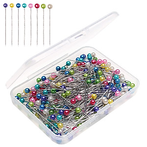 iminoo 200 pcs Multicolor Sewing Pins Plastic Head Straight Pins Craft Positioning Pins Fixed Sewing Marker Needle for Crafting Dressmaker, Jewelry Decoration and Other Crafts Making (Colorful 200)
