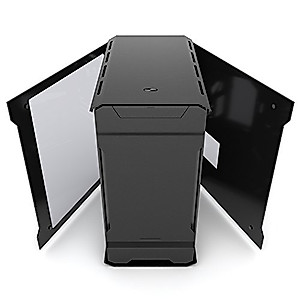 Phanteks (PH-ES314ETG_BK) EVOLV mATX Tempered Glass Edition Aluminum Exterior RGB LED Illumination Micro Tower Case, Satin Black