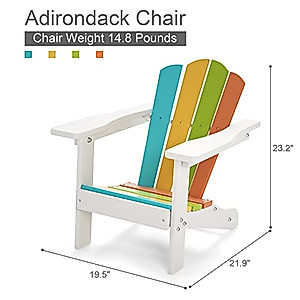 TORVA Kids’ Adirondack Chairs All-Weather Resistant, Outdoor Indoor Furniture Patio Lawn Small Lounge Chairs for Garden, Porch, Deck, Backyard, Fire Pit, Pool,Beach