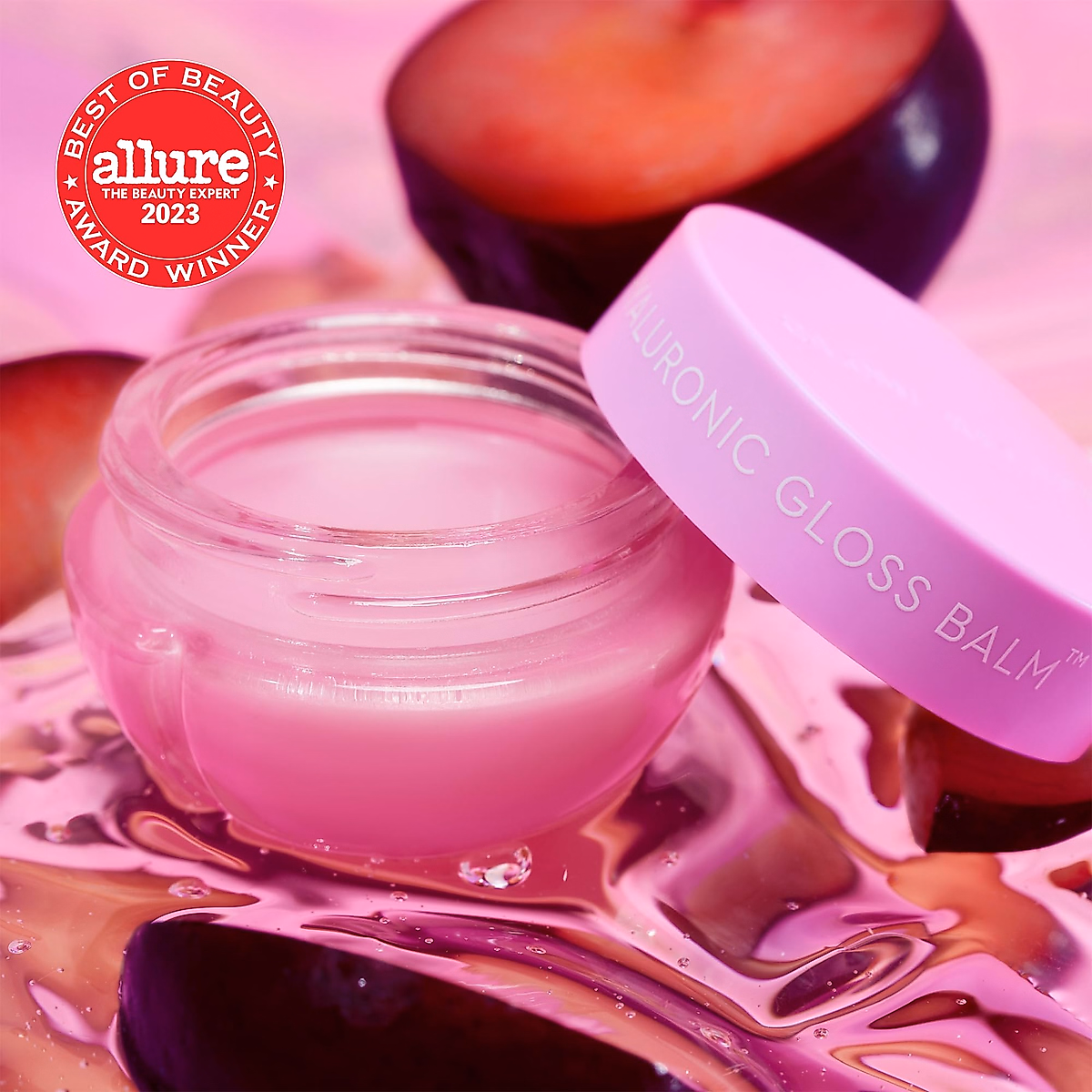 Glow Recipe Plum Plump Hyaluronic Acid Lip Balm - Overnight Lip Mask, Lip Treatment or Moisturizing High-Shine Lip Gloss - Plumping & Long-Lasting Lip Hydration (15ml)