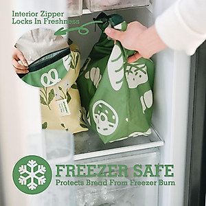 DOMROSA 2 Packs Reusable Bread Bags For Homemade Bread,Waterproof Bread Bags,Bread Storage,Sourdough Bread Bags,Freezer Storage Bag, Container, Fresh Keeping Extra Large Bags, Food Bag