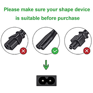 6ft 2 Prong AC Power Cord Compatible with Sony PS4 PS5 PS3 Slim, Playstation 4, Xbox One S, Xbox One X, Xbox Series X, Xbox Series S Replacement Lost Game Console Power Supply Cable