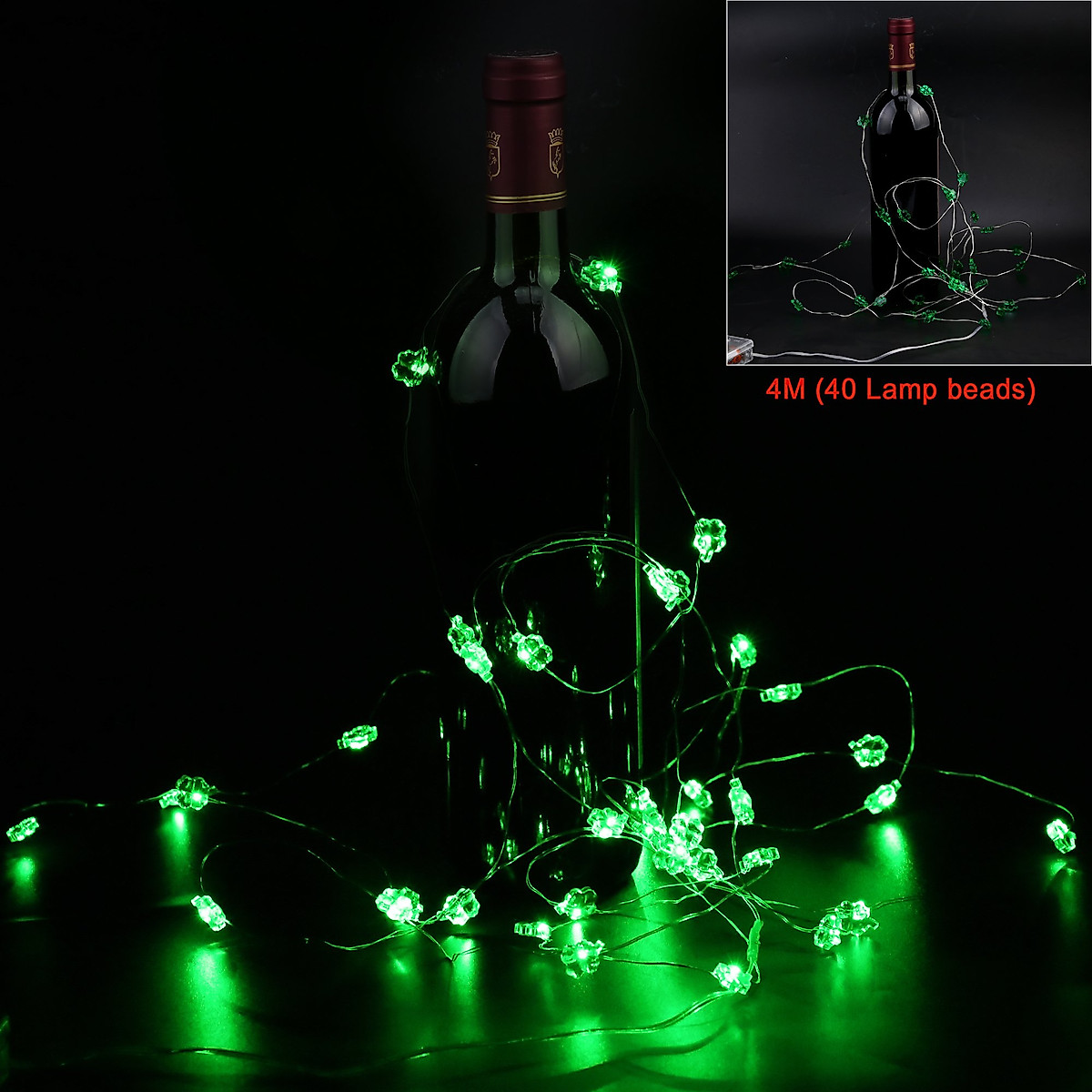 Happy st.Patrick’s Day Party Decorations, Konsait Lucky Clovers String Lights Battery Operated(13.2Ft, 40Llights, 2Modes) for Home Window Holiday St.Patricks Day Party Favors Supplies
