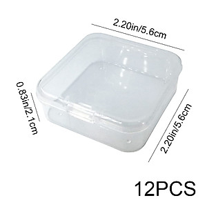 12 Pcs Bead Storage Containers Plastic Beads Storage Boxes with Strong Lids Clear Storage Boxes for Storing and Carrying Beads Coins Jewelry Pills