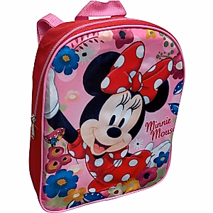Ruz Minnie Mouse Toddler Girl 12 Inch Mini Backpack (Red-Pink)