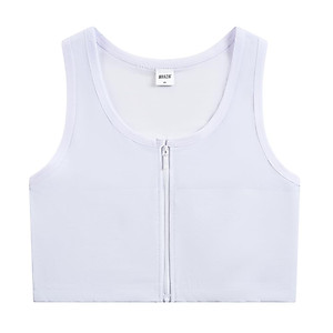 JARAZIN Chest Binder Transgender Binder Trans FTM Tomboy Zipper Breast Binder Bras Tank Top for Women (Small, White)