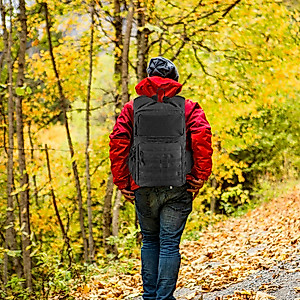 Tactical Hydration Pack Backpack, Military Molle Water Backpack for Hiking Running Cycling Climbing Hunting Fishing(No Water Bladder Included) (Black camo)