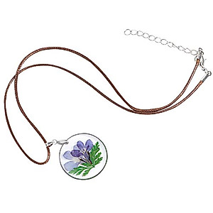 Holibanna 1pc Women Flower Necklace Specimens Pendant Necklace Sweater Chain Dried Daisy Necklace Daisy Jewelry for Women Flower Nacklace Pressed Flower Jewelry A Necklace Miss Dried Flowers