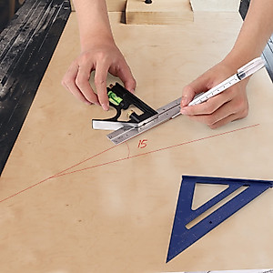 Rafter Square and 12 inch Combo Square Set, Aluminum, Blue