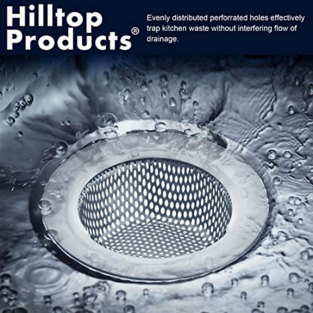 2 Pack - 4.5" Top / 3" Basket - Kitchen Sink Drain Strainer Large Basket Food Catcher. Stainless Steel