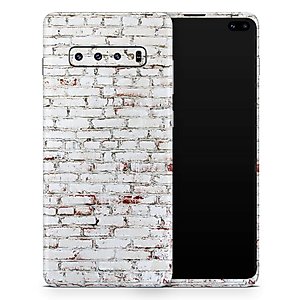 DesignSkinz Grungy Red & White Brick Wall Protective Vinyl Decal Wrap Skin Cover Compatible with The Samsung Galaxy S20 (Screen Trim & Back Glass Skin)