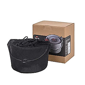 Naturehike 4-6 Person Aluminum Hanging Pot, Portable Camping Pot with Lid, 4.2 Quart Ultralight Outdoor Cooking Pot Cookware for Camping Hiking Picnic Travel