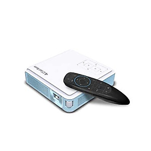 Outdoor Ultra Portable Pico Projector EZCast Beam J4a | WiFi Bluetooth Projector, Android 10, Supports Netflix, Battery for 4 hrs on a Playtime, DLP, 300 ANSI, 100" Displays, Compatible w/ HDMI, USB
