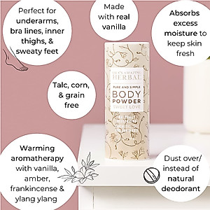 Natural Talc Free Powder, Body Powder for Women, Blissful Earth Scent with Lavender Essential Oil Blend, No Talc, Corn, Grain, Scented Bath Powder, 2.5 oz (3 Pack Body Powders)