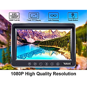 Rohent RV Backup Camera Wireless HD 1080P Bluetooth Trailer Rear View 7 Inch Monitor Recording Waterproof Four Channels Pigtail Wire Adapter for Furrion Pre-Wired RVs R5