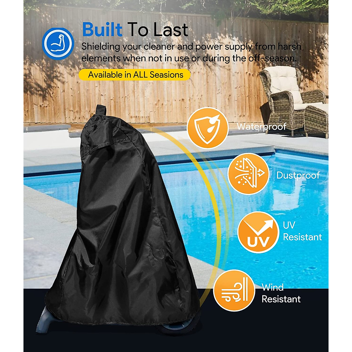 Replacement for Dolphin 9991794-R1 Robotic Pool Cleaner Classic Caddy Cover for All Dolphin Cleaner, Waterproof