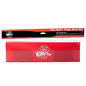 Monster Protectors Magnetic Five Deck Box - Red, Holds 375 Gaming TCGs, Self-locking Closure, Compatible w Standard & Smaller Size Gaming Trading Cards, Removable Construction, Gift