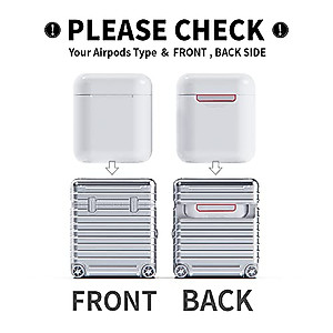 miak Airpods Case Cover, Protective Case with Keychain for Apple Airpods 2nd & 1st Generation, Silver