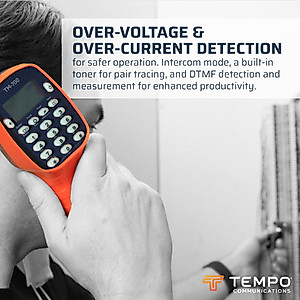 Tempo Communications TM-700 Butt Set/Lineman Telephone Test Set with LCD Display - Professional Grade (Latest Model)