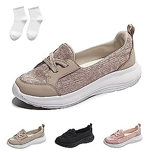 LELEBEAR Kotsas Orthopedic Shoes for Women, Walkclouds Orthopedic Women Shoes, Breathable Slip on Arch Support Shoes (Apricot, 9)