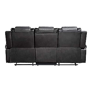 Lexicon Hawthorne Wall-Hugger Manual Double Reclining Sofa, Two-Tone Gray
