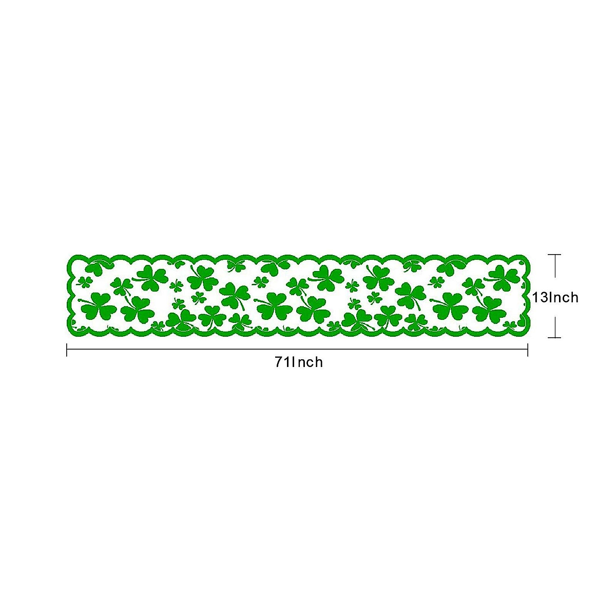Vedran St Patricks Day Table Runner Decoration, Lace Embroidery Table Runners with Green Irish Shamrock 71 x 13 Inch for St Patricks Day Holiday and Spring Decorations