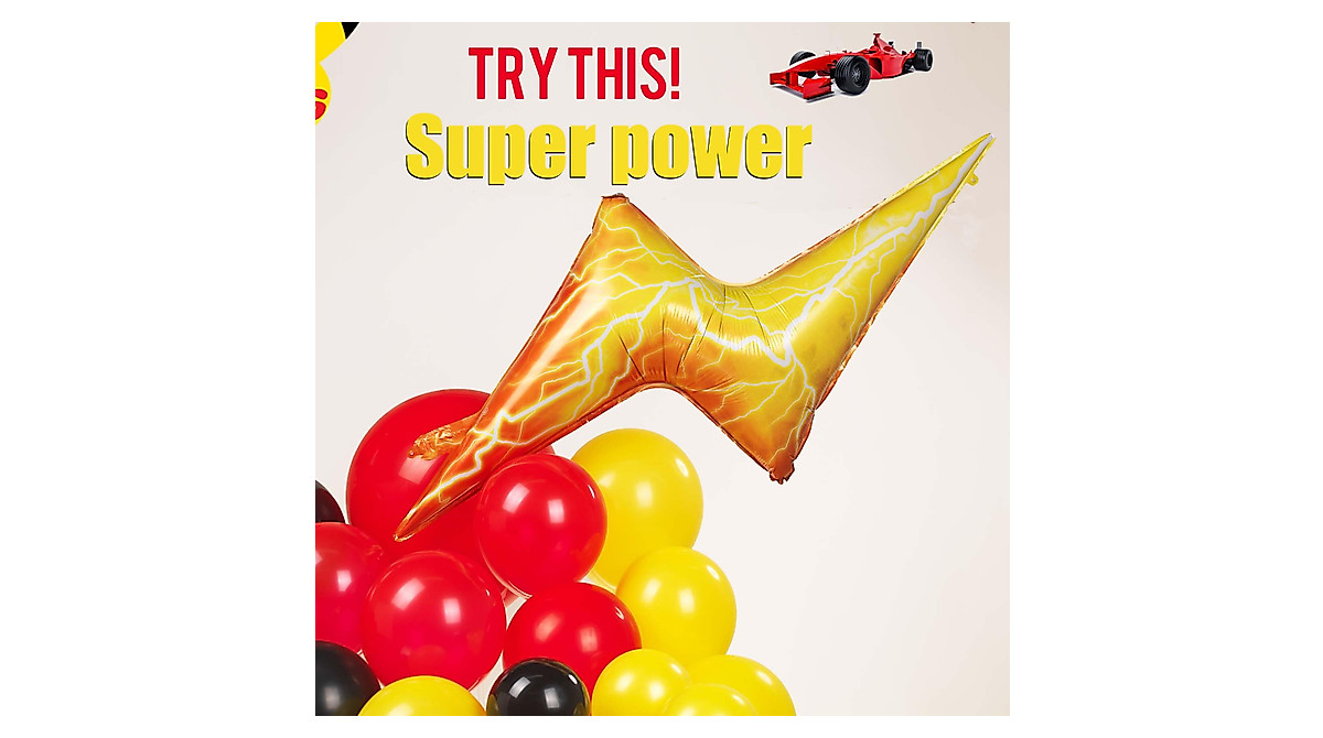 Red Black Yellow Balloon Garland Kit for Superhero Party Fun