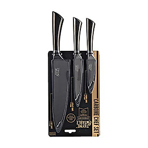 Luxury Carbon Stainless Steel Knife Set 3pc.- Thyme & Table, TT0031