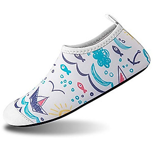 SEEKWAY Toddler Kids Water Shoes Boys Girls Quick Dry Lightweight Barefoot Anti Slip Aqua Socks for Outdoor Sports Summer Swim Beach Pool Aquatics（Fishing，8.5-10 Toddler