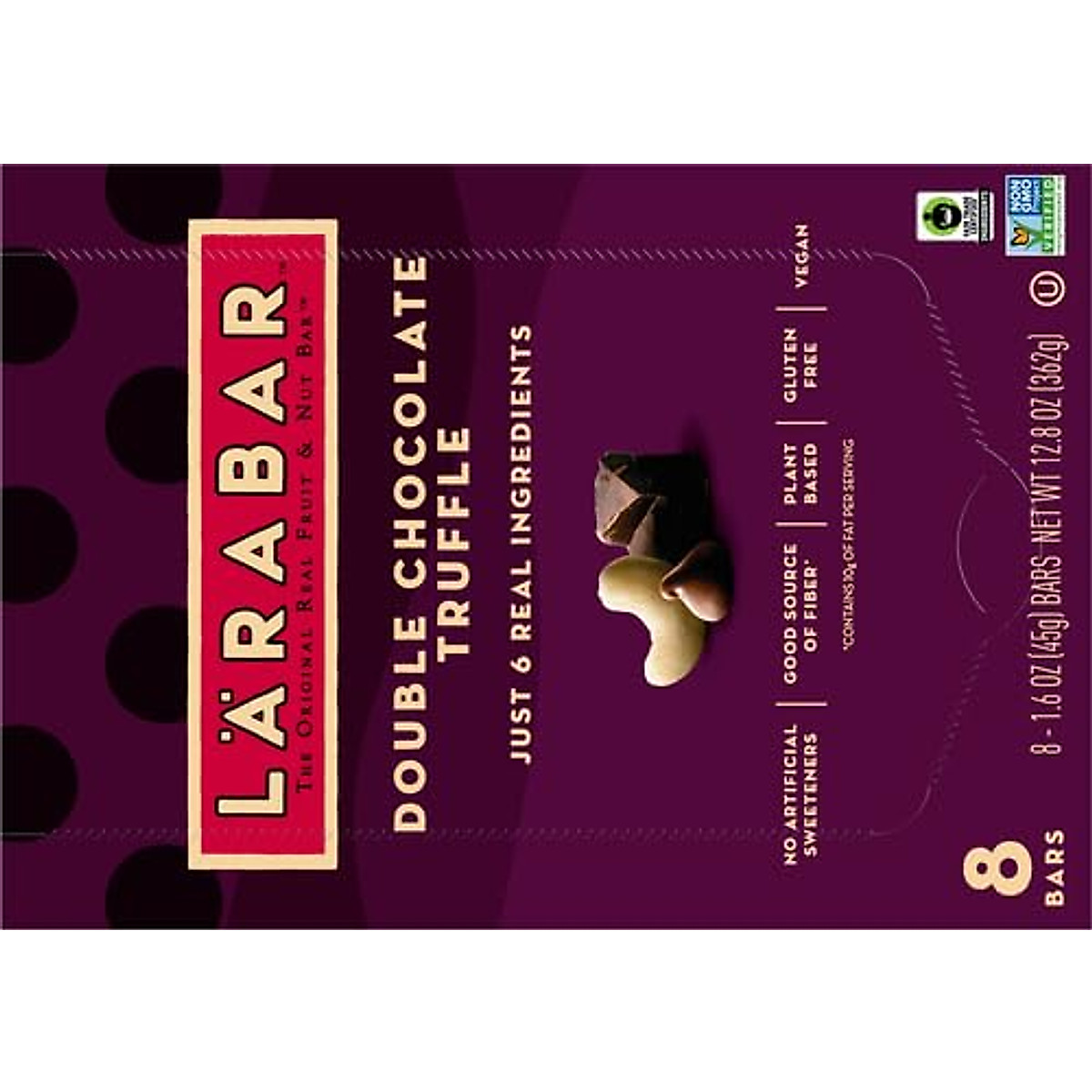 Larabar Double Chocolate Truffle, Gluten Free Vegan Fruit & Nut Bars, 8 ct