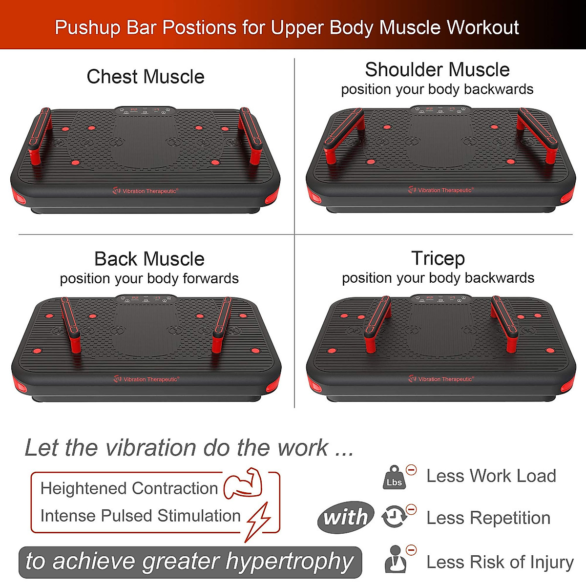 VT027 Vibration Plate Exercise Machine - Pivotal Oscillation, Low Frequency, High Amplitude | Patented Aluminum Twin-Coupler Design | Push-up Bars | High Performance Machine in a Thin Machine Body