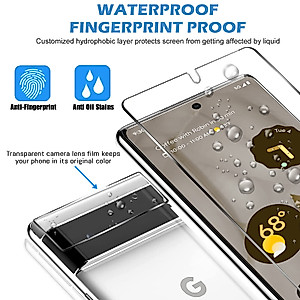 [4+3Pack] Glass Screen Protector for Google Pixel 7 5G, 9H Tempered Glass, Ultrasonic Fingerprint Compatible,HD Clear Case Friendly