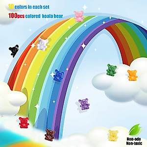 Zalmoxe Counting Bears Pre-School Math Skills Manipulatives for Color Recognition Sorting Matching Learning Number Homeschool Educational Toys for Kids(10 Colors)