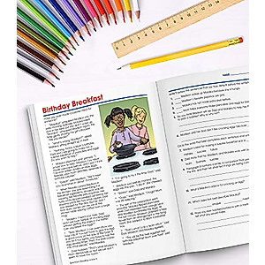 Spectrum Reading Comprehension Grade 4 Workbooks, Spectrum Grade 4 Nonfiction and Fiction Reading Comprehension, Summarizing Stories and Identifying Themes, and Critical Thinking Skills
