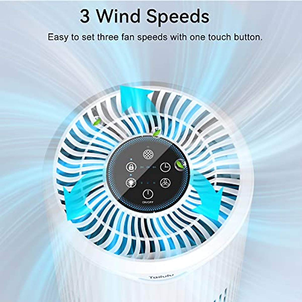 Air Purifiers for Home Large Room Up to 1345 Ft², Tailulu H13 True HEPA Air Filter Purify Smoke Pollen Pet Dander Dust Smell for Bedroom, Kitchen, Air Cleaner with Replacement Filter