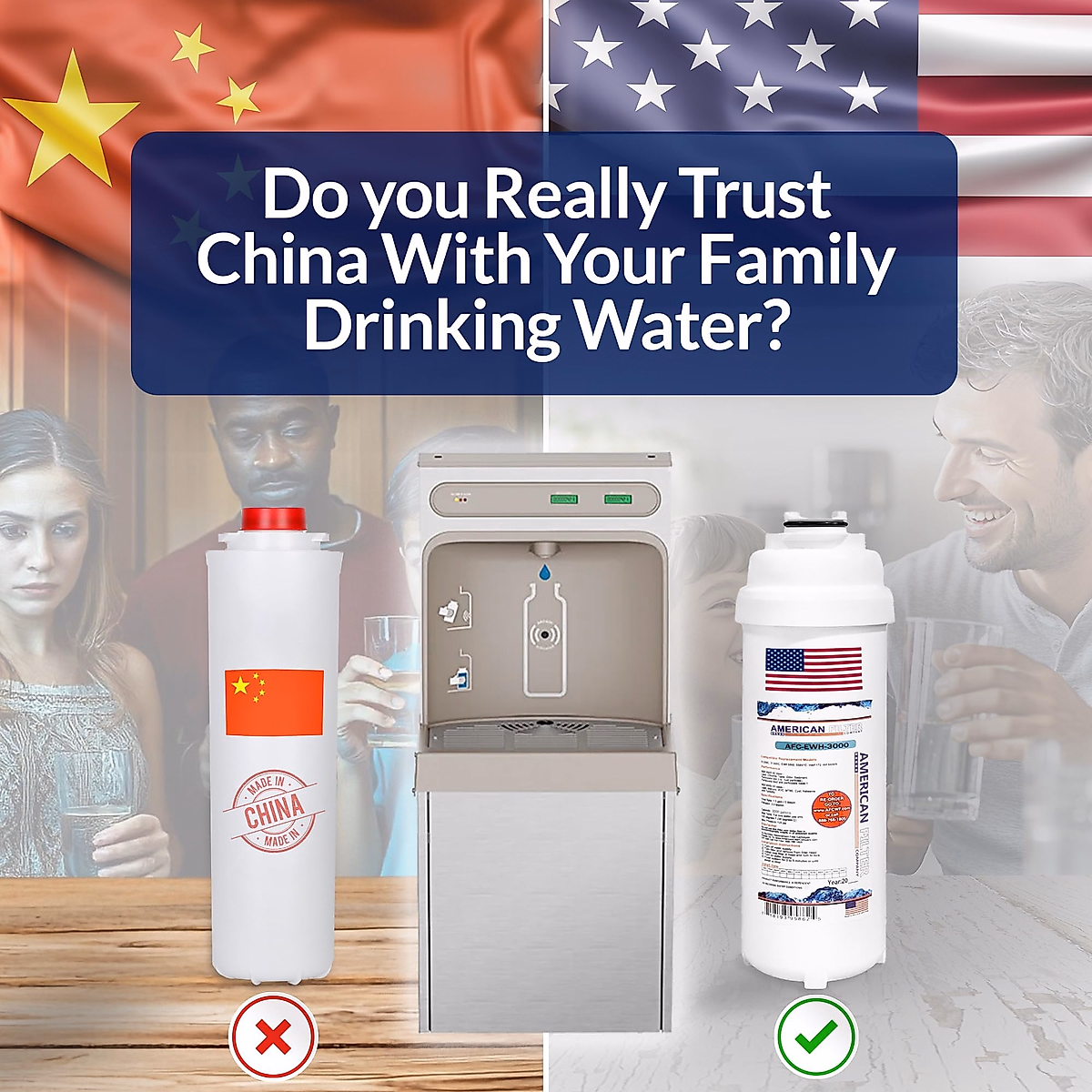 AFC Brand, Water Filter, Model # AFC-EWH-3000, Compatible with Elkay(R)51300C Water Fountain Station Fillers 12-Filters