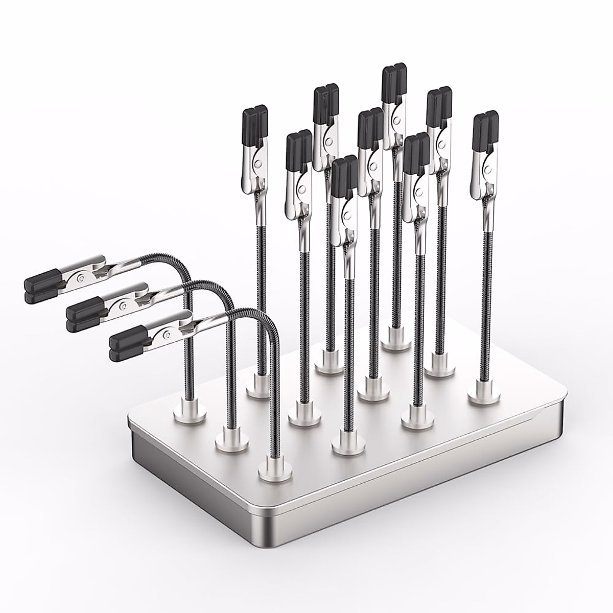 Actekart Metal Model Painting Stand Base and 12PCS Magnetic Bendable Alligator Clip Sticks Set for Gundam Model Parts Coloring, for Airbrush Spray